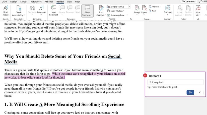 How to Use the Track Changes Tool in Microsoft Word