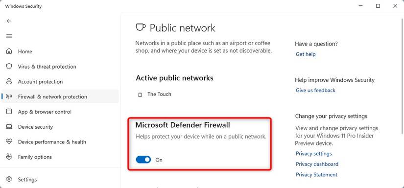 How to Turn Off or Disable the Microsoft Defender Firewall in Windows 11