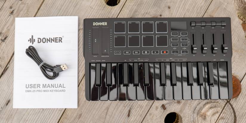 Donner DMK25 Pro Mini Midi Controller: Knobs, Sliders, Keys, and Pads ...