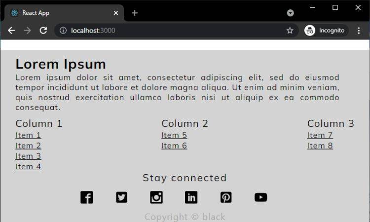 How to Create a Responsive Footer in React