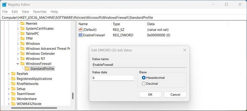 How to Turn Off or Disable the Microsoft Defender Firewall in Windows 11