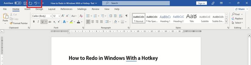 How to Redo on Windows With a Hotkey