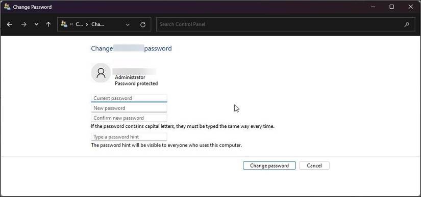 How to Change an Account Password in Windows 11