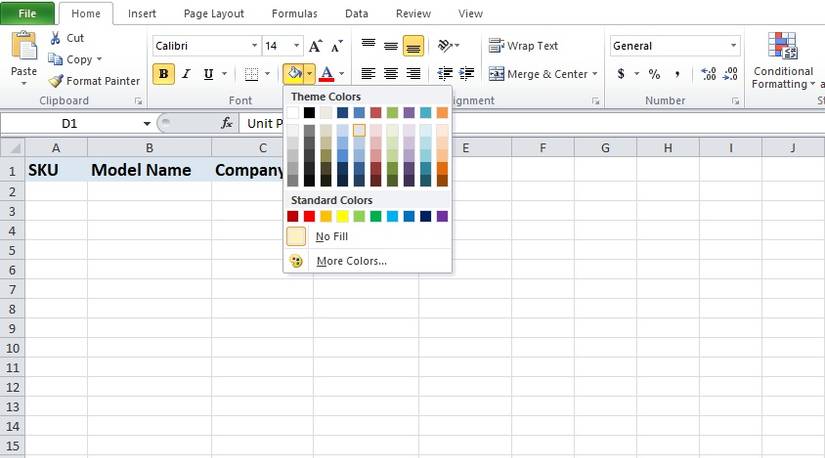 create inventory database in excel