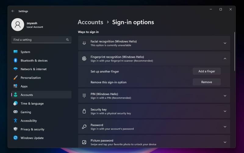 How to Configure a Windows Hello Fingerprint Login on Windows 11