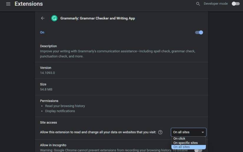 How to Change Permissions for a Chrome Extension