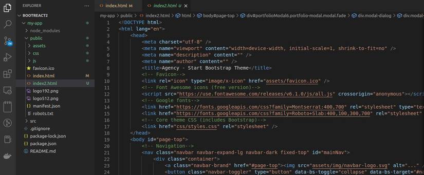 How to Integrate a Bootstrap Theme Template With a React App