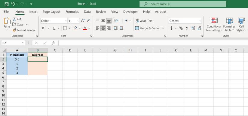 How to Use the PI Function in Excel