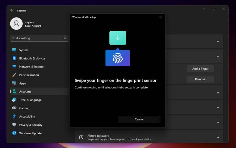 How to Configure a Windows Hello Fingerprint Login on Windows 11