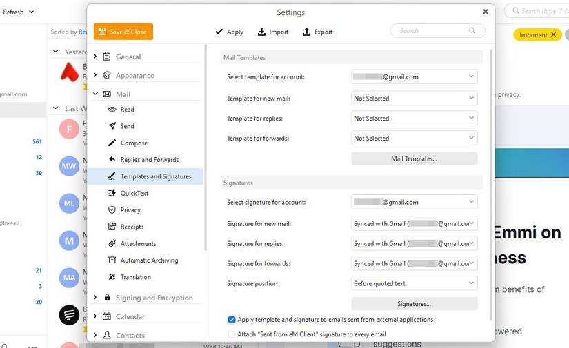 How to Add Different Signatures for Each Email Account in eM Client