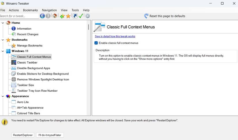How to Remove the "Show More Options" Entry From the Context Menu on Windows 11