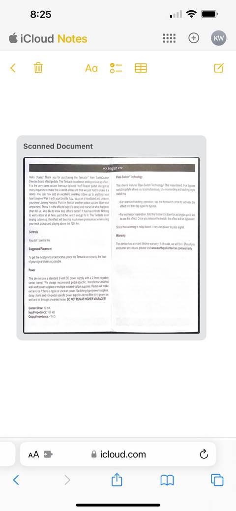 How to Export a Scanned Document as an Image From Apple Notes