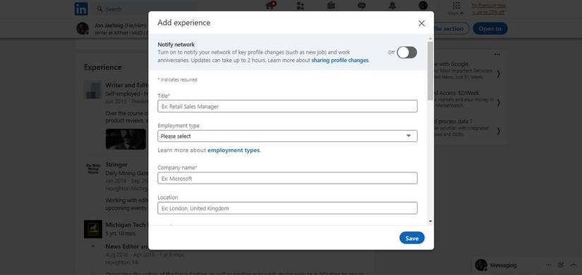 How to Share a New Job on LinkedIn
