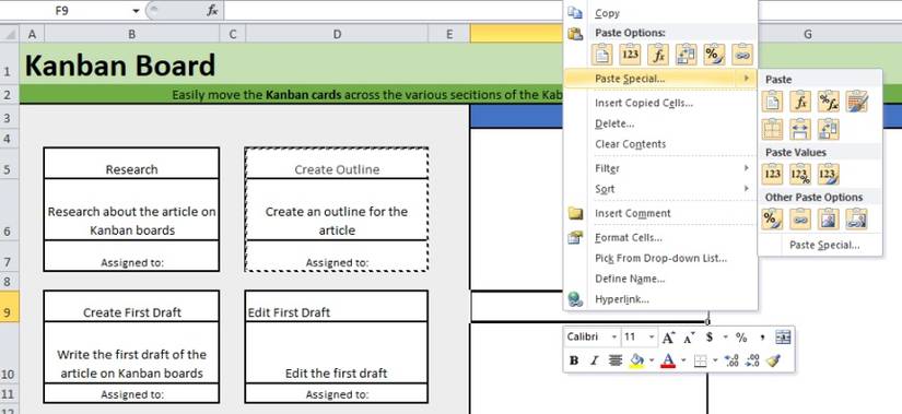 How to Create a Kanban Board in Excel