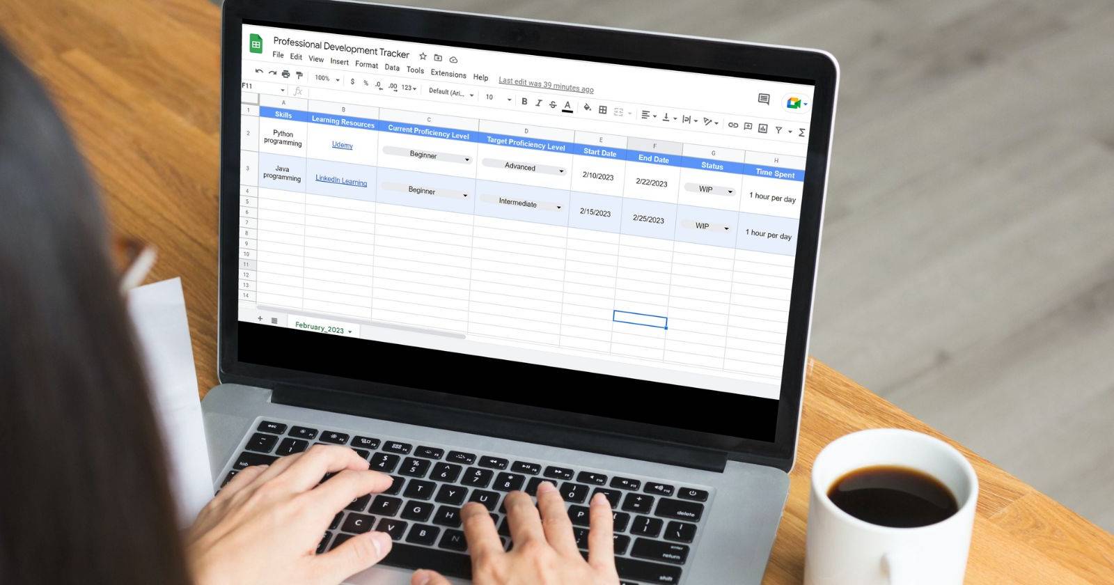 How to Use Google Sheets to Monitor Your Professional Skills Progress
