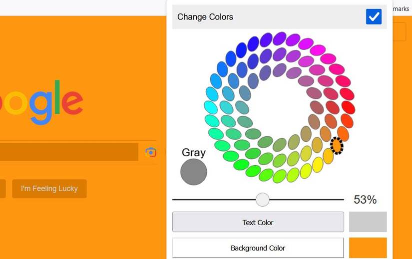 google background colour change