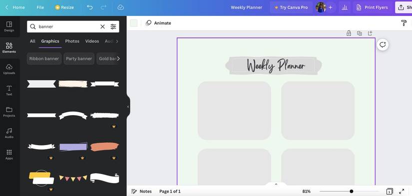 How to Make a Printable Weekly Planner With Canva