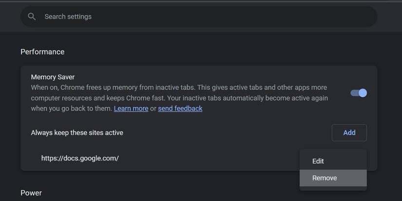 How to Use Chrome's Performance and Power Settings