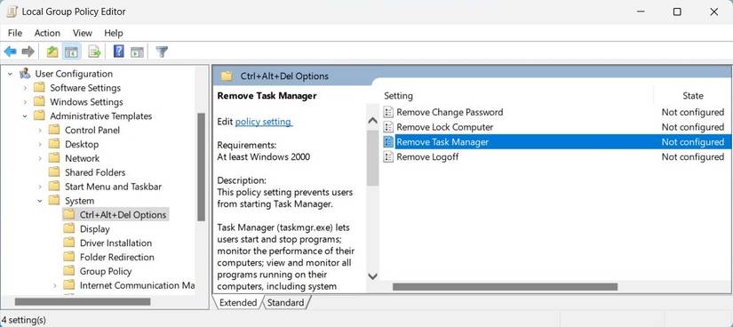 How to Disable the Task Manager on Windows
