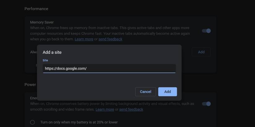 How to Use Chrome's Performance and Power Settings