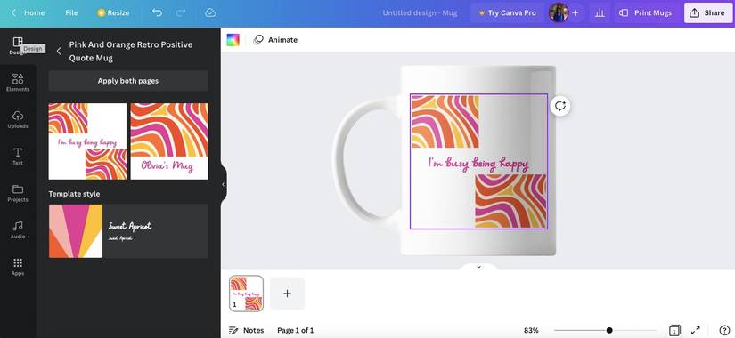 How to Create and Print a Design on a Mug Using Canva