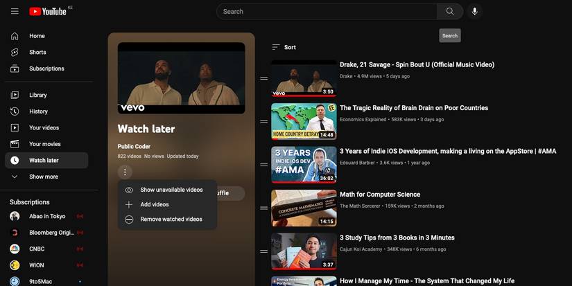 How to Remove Watched Videos From Your Watch Later YouTube Playlist