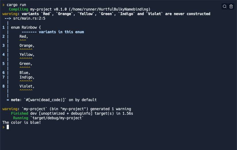 Enums and Pattern Matching in Rust