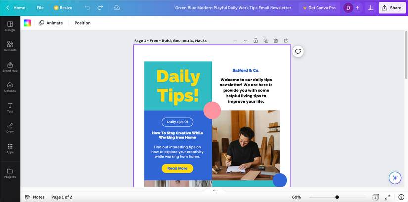 How to Design a Newsletter Using Canva