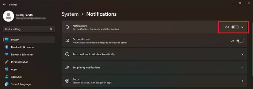 How to Quickly Turn Off Notifications in Windows 11