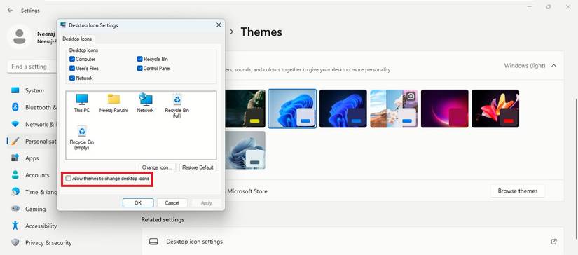 How to Keep Default Desktop Icons and Mouse Pointer While Changing ...