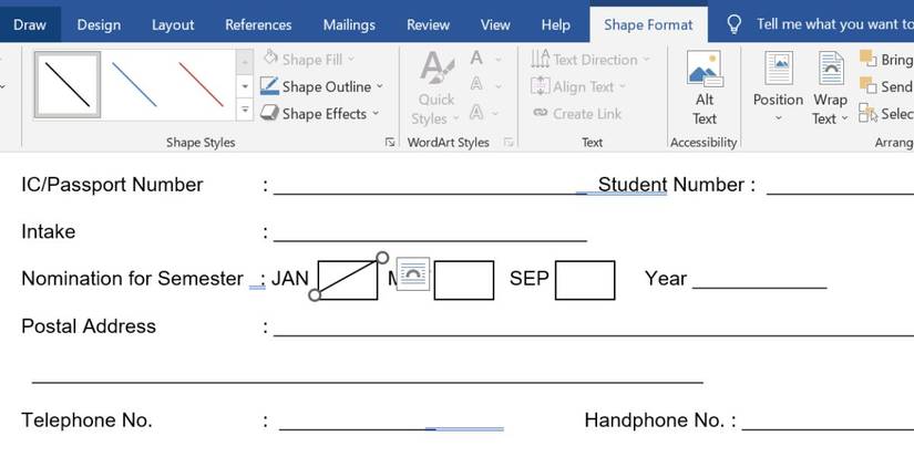How to Manually Fill In a Microsoft Word Form That Isn't Fillable