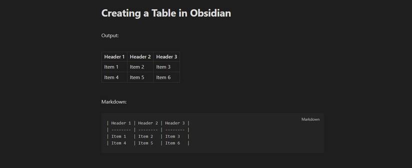 How to Create Tables in Obsidian