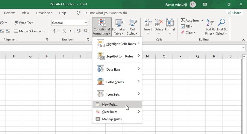 How to Use the ISBLANK Function in Excel
