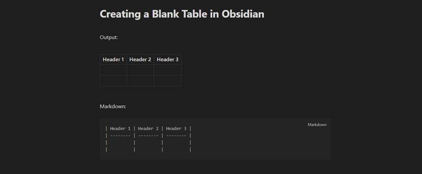 How to Create Tables in Obsidian