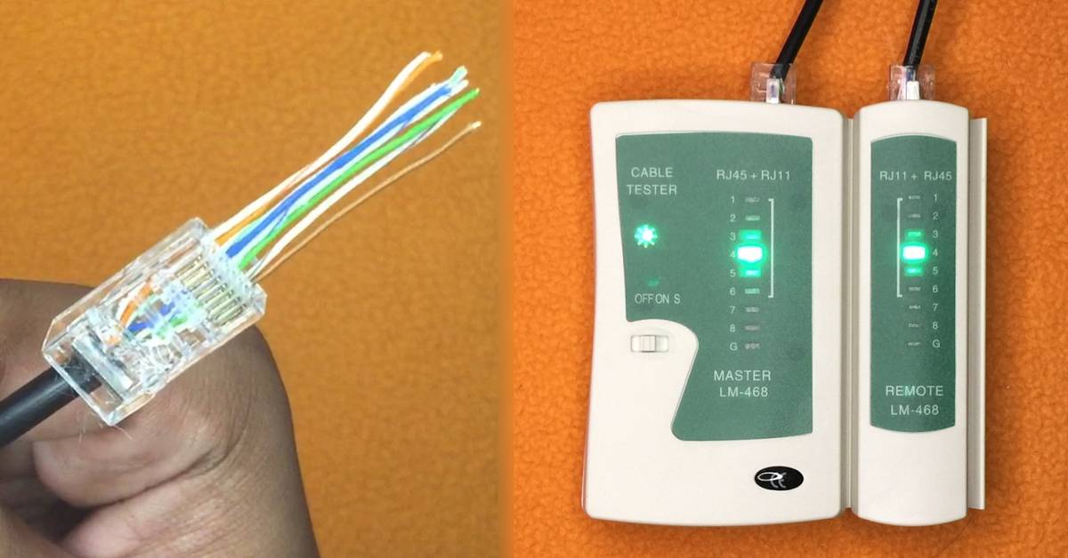 crossover cable lan tester pattern