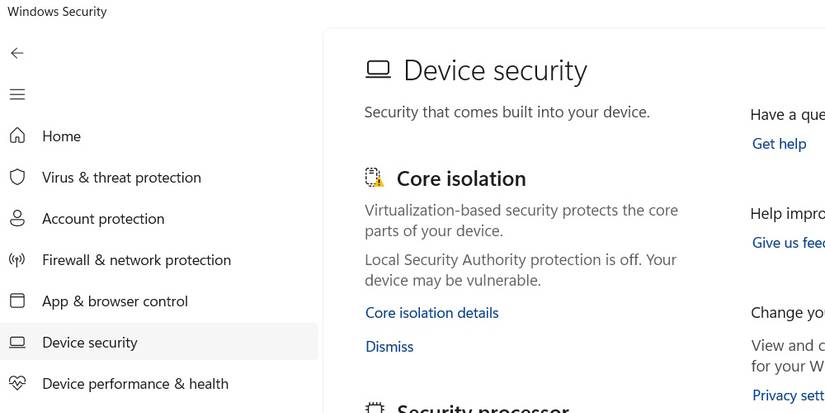 What Is Core Isolation Memory Integrity on Windows?