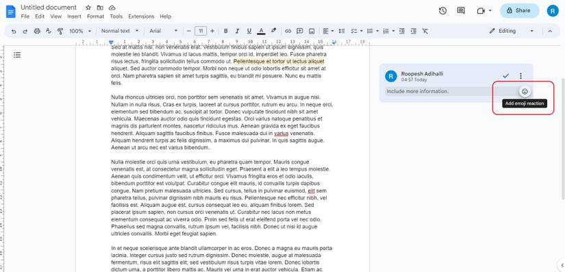 How to Use Emoji Reactions for Comments on Google Docs