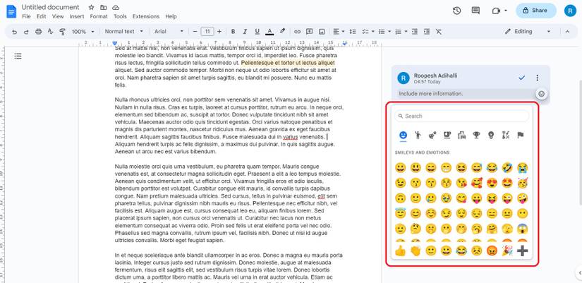 How to Use Emoji Reactions for Comments on Google Docs