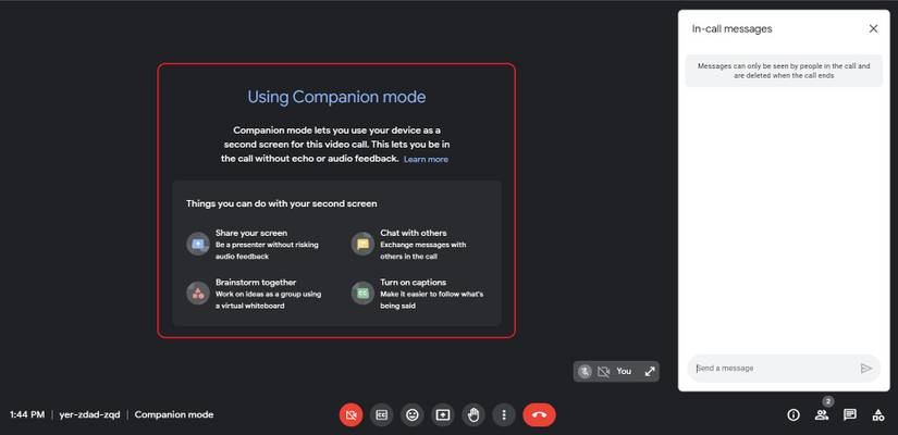 What Is Companion Mode on Google Meet?