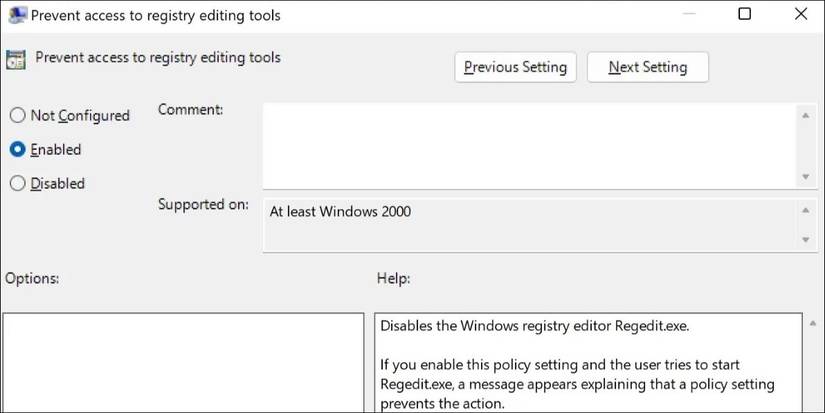 How to Disable or Enable Registry Editor Access in Windows 11