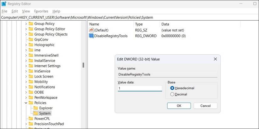 How to Disable or Enable Registry Editor Access in Windows 11