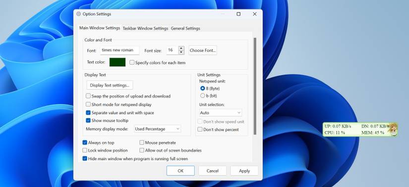How to Display Your Internet Speed on the Windows Taskbar
