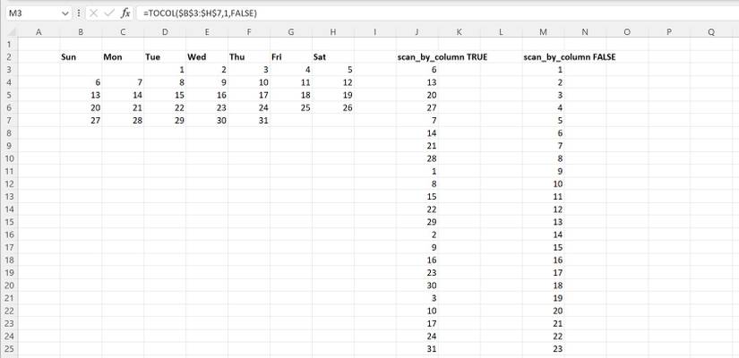 How to Use the TOCOL Function in Microsoft Excel