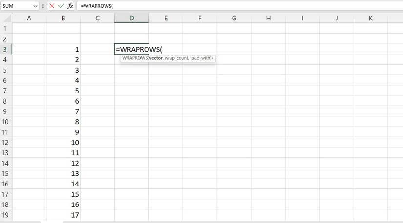 How to Use the WRAPROWS Function in Excel
