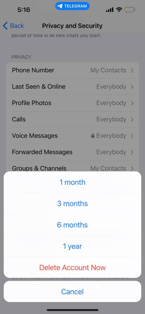 How to Set Your Telegram Account to Auto-Delete
