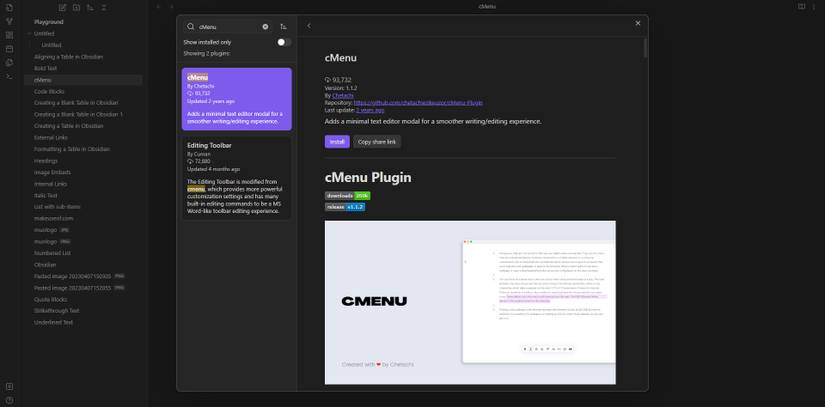 How to Add a Text Editing Menu to Obsidian With cMenu