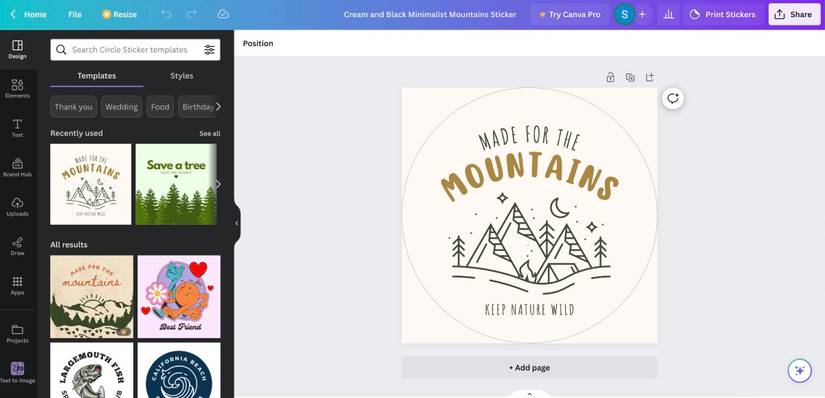 How to Create and Print a Sticker Using Canva
