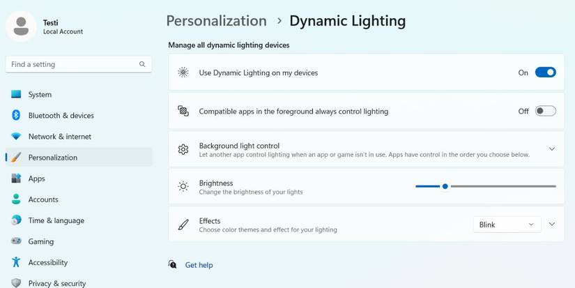 How to Enable Dynamic Lighting in Windows 11