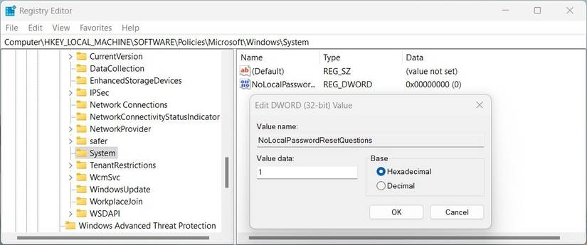 How To Disable Local Account Security Questions On Windows 11