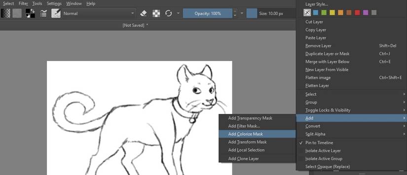 How to Color Faster in Krita Using the Colorize Mask Feature